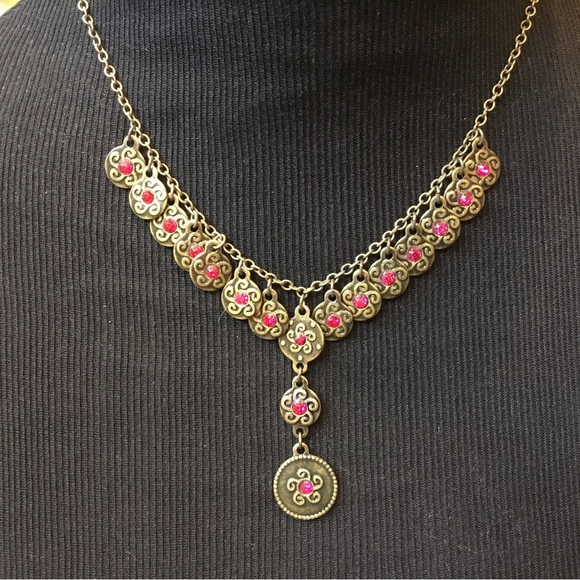 Avon | Jewelry | Vintage Avon Victorian Bronze Ruby Charmed Ynecklace ...